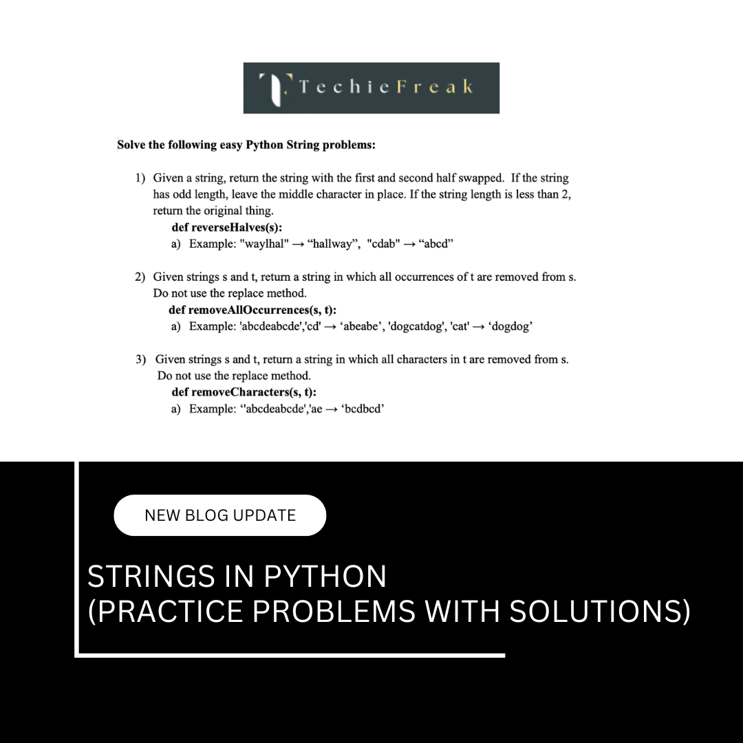 Strings in Python (Practice Problems with Solutions)